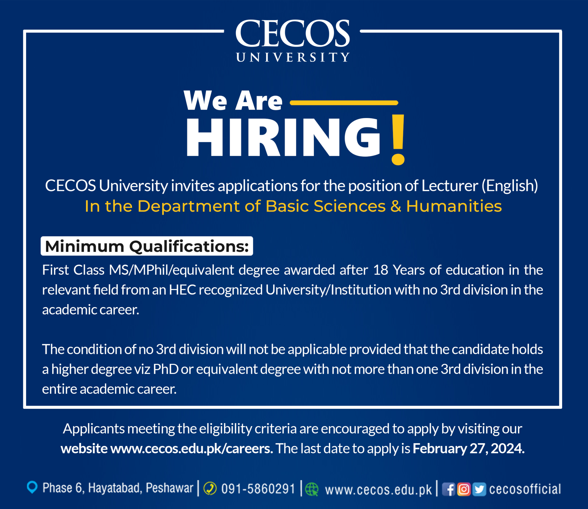 Careers – CECOS University
